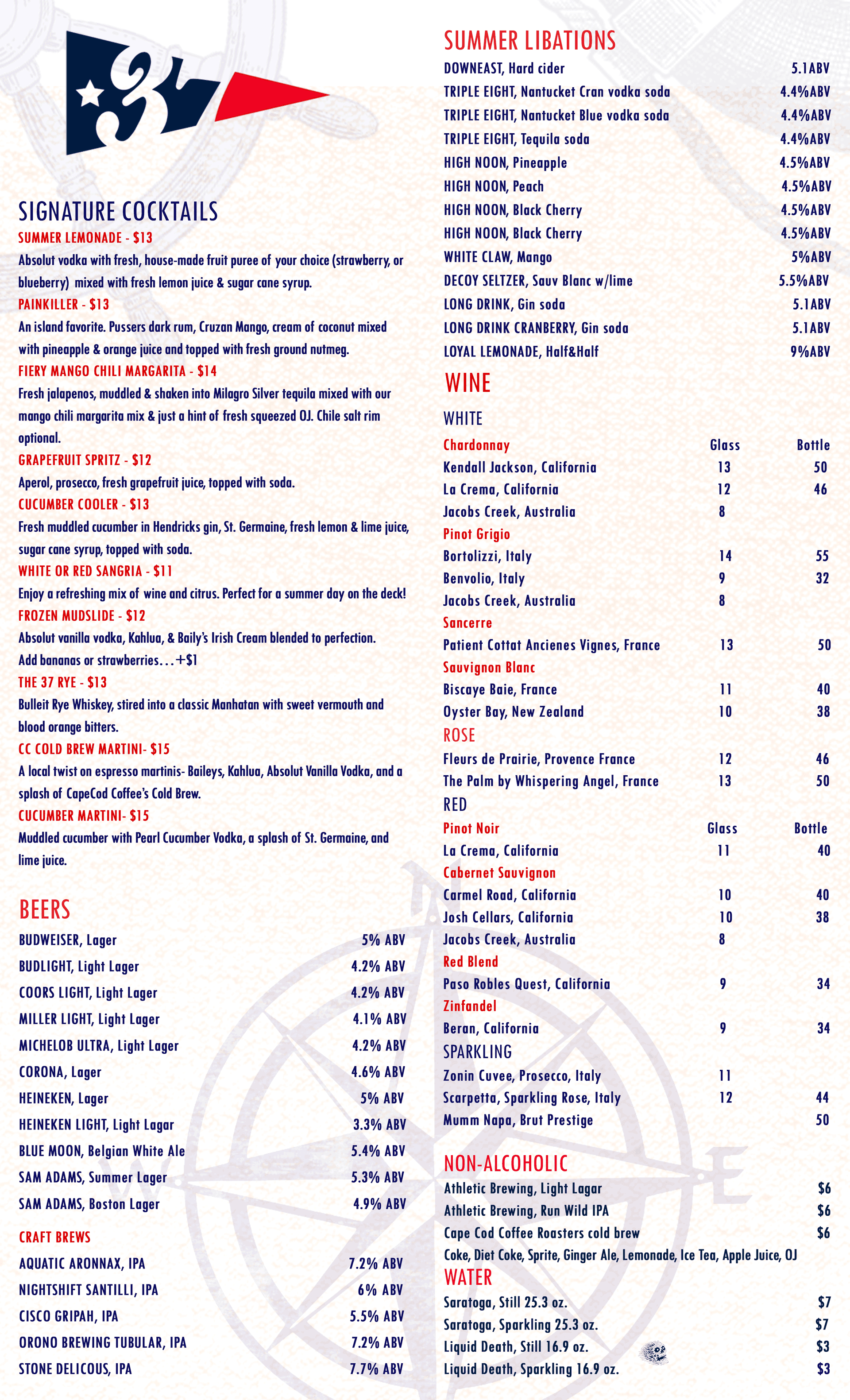 Menu - Pier 37 Boathouse