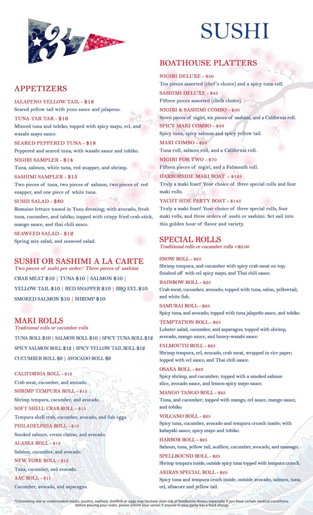 Menu - Pier 37 Boathouse